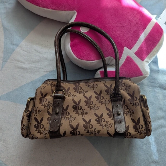 PLAYBOY | Bags | Playboy Brown Bag Purse With Monogram Pattern | Poshmark